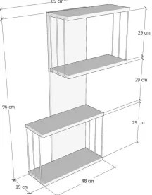 Nástěnná police DESTAN 96x65 cm bílá/antracit