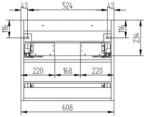 Mereo Aira koupelnová skříňka s keramickym umyvadlem 61 cm antracit CN750