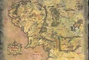 Postershop Plakát - The Lord of the Rings (Middle Earth Map)
