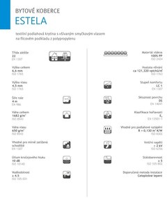 Metrážový koberec Timzo Estela 9474 šíře 4m šedobéžová