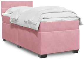 Box spring postel s matrací růžová 100x200 cm samet 3288539