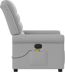 Elektrické masážní polohovací křeslo obláčkově šedé textil 3303313
