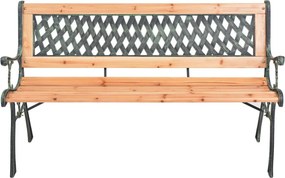 Zahradní lavice 116 cm litina a masivní jedlové dřevo 319571