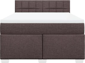 Box spring postel s matrací tmavě hnědá 140x200 cm textil 3285914
