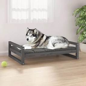Postel pro psy šedá 105,5 x 75,5 x 28 cm masivní borovice - Default Title