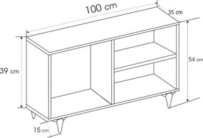 TV stolek ZISINO 100 cm antracitový