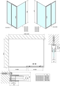 Polysan Easy Line 150 x 80 cm sprchový kout obdélníkový EL1515EL3215