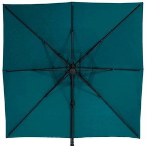Čtvercový modrý zahradní slunečník Elea - 3x3 m