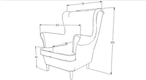Křeslo ušák LADY Signal
