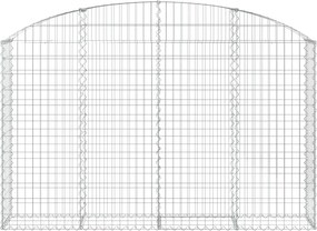 Klenutý gabionový koš 200 x 30 x 120/140 cm pozinkované železo 153466