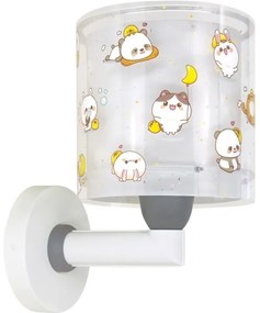 Dalber 41769E - Dětská nástěnná lampa KAWAII FRIENDS 1xE27/15W/230V šedá