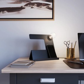 Stolní lampa Incline, černé tělo svítidla