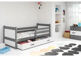 Dětská postel RICO 90x200 cm Bílá Šedá