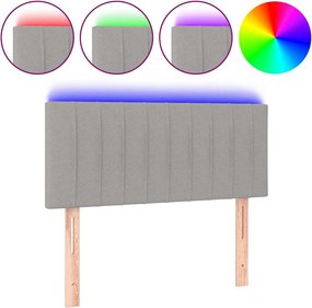 Čelo postele s LED světle šedé 80 x 5 x 78/88 cm textil 3121824