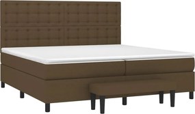 Box spring postel s matrací tmavě hnědá 200x200 cm textil 3136944