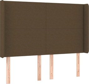Box spring postel s matrací a LED tmavě hnědá 140x200 cm textil 3138160
