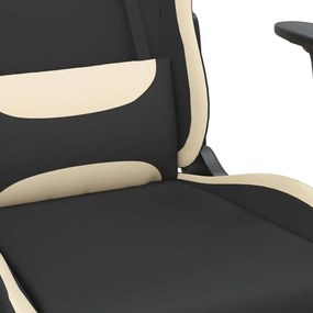 Petromila Herní židle s podnožkou černá a krémová textil