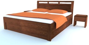 Dřevěná postel z masivu Postelia BREMA Buk postel s úložným prostorem 160x200cm - bukové dvoulůžko o šíři masivu 4 cm