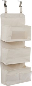 Závěsný organizér na dveře DRESSY+, tekstylny, 32 x 10,5 x 88 cm - béžový