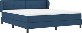 Postel s boxspringem s čelo Modrá 180 x 200 cm textil 3340044