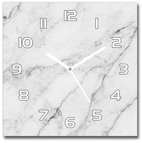 Wallmuralia Skleněné nástěnné hodiny čtverec Mramor 30x30 cm