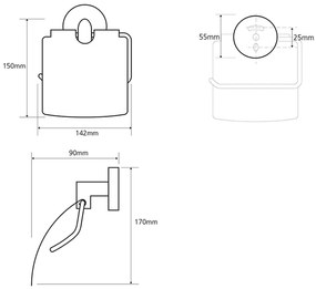 Sapho, X-ROUND držák toaletního papíru s krytem, chrom, XR702