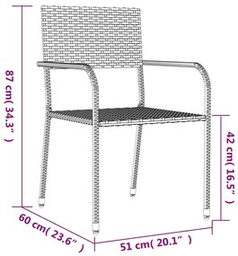 5Dílný Zahradní Jídelní Set Šedý A Černý Polyratan A Ocel - 4 / 160 cm dlouhý stůl