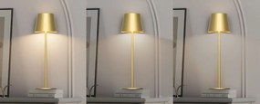 Toolight Toolight, dotyková LED noční stolní lampa 5W, 3 barvy světla, USB napájení, APP1364-T GOLD, zlatá lesklá, OSW-08627