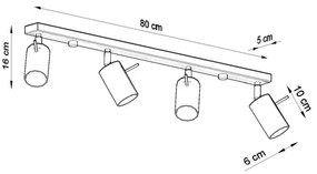 Sollux SL.0731 - Bodové svítidlo RING 4xGU10/10W/230V