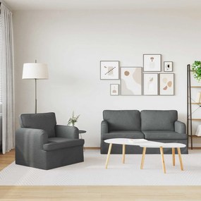 Set pohovek 2 ks Tmavě šedá textil 3407561