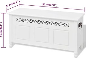 Úložná lavice v barokním stylu MDF bílá 242646