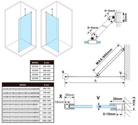 Polysan Esca White Matt jednodílná sprchová zástěna 30 x 210 cm k instalaci ke stěně bílá sklo čiré ES1030-03