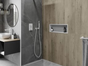 Mexen X-Wall-R, polička na zapuštění na obklad s límcem 60 x 20 cm, bílá, 1920602010