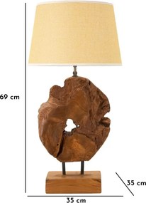 Stolní lampa Kepala 35 cm z masivu hnědá