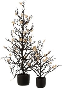 Černý dekorační stromek se zlatými lístky Tree Glitt - 15*15*44 cm