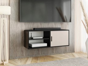 TV skříňka ROJO 2 černý + kašmír otevřená TV skříňka s policí