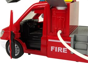 LEAN Toys Hasičské auto se stříkáním vody, zvuky a světly červené