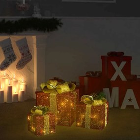 Dekorativní vánoční dárky 3 ks červené dovnitř i ven 329767
