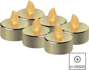 LED dekorace EMOS DCCV13 ZY2151 čajová svíčka zlatá CR2032 (blistr 6ks)