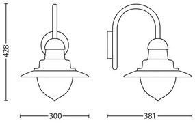 Philips 01652/30/PN - Venkovní nástěnné svítidlo MYGARDEN RAINDROP 1xE27/60W/230V IP44