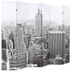 vidaXL Marketos Skládací paraván 228 x 170 cm New York by Day černobílý