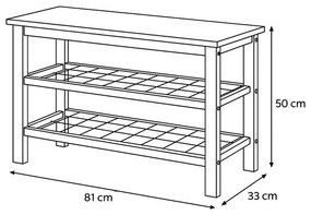 Autronic Botník 2 police ABO-W2015 BK Odstín: Černá