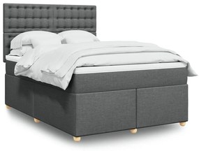 Box spring postel s matrací tmavě šedá 140x200 cm textil 3293618