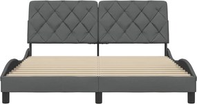 Rám postele bez matrace tmavě šedý 160 x 200 cm textil 3310609