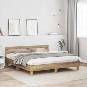 Rám postele Artisanový dub 203 x 185 x 70 cm Kompozitní dřevo 3385626