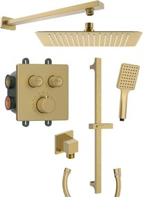 Sapho Sapho, SMART SELECT sprchový set s termostatickou baterií, 2 výstupy, posuvný držák sprchy, zlato mat, RP042GB-02