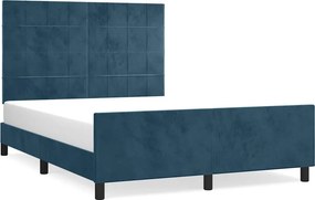 Rám postele bez matrace tmavě modrý 140x190 cm samet 3125755