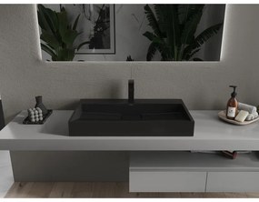Mexen Ava, umyvadlo na desku z konglomerátu 1/O 80 x 46 cm, černá matná, 23018071