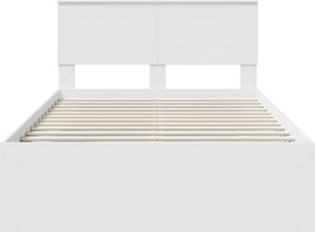 Rám postele s čelo Bílá 120 x 200 cm Kompozitní dřevo 3407904