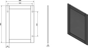 Aqualine, FAVOLO zrcadlo v rámu 60x80 cm, bílá mat, FV060